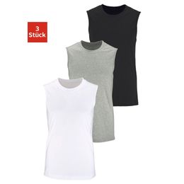 H.I.S. Muscleshirt H.I.S "Unterziehshirt, Unterhemd f&uuml;r Herren", Herren, Gr. 4/S, schwarz-wei&szlig; (grau, meliert, wei&szlig;, schwarz), Single Jersey, Obermaterial: 100% Baumwolle, unifarben, Basic, figurbetont normal, Rundhals, Shirts, unifarben, Rundhalsausschnitt, aus Baumwolle