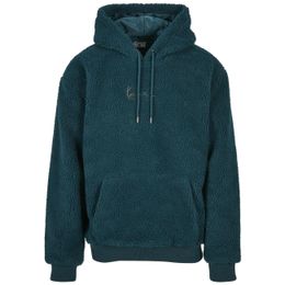 Kapuzensweatshirt Karl Kani "Karl Kani Herren KM223-077-2 KK Metal Signature Hoodie", Herren, Gr. S, schwarz teal, 100% Polyester, unifarben, Sweatshirts