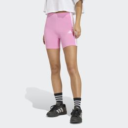 Trainingstights adidas Sportswear "W 3S SJ BK SHO", Damen, Gr. M, N-Gr, st tropic bloom, wei&szlig;, normal, gr., Obermaterial: 90% Baumwolle, 10% Elasthan, Hosen, kurze Leggings, mittelhoher Bund, flacher, elastischer Bund