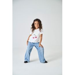 Weite Jeans KIDS Only "KMGCOMET WIDE DNM NOOS", M&auml;dchen, Gr. 110, N-Gr, light blau denim, Denim/Jeans, Obermaterial: 100% Baumwolle, unifarben, weit normal, Jeans
