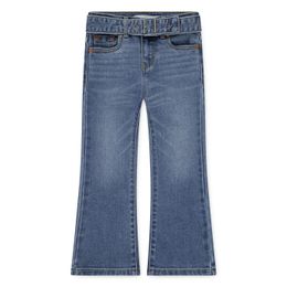 Bootcut-Jeans LEVI'S KIDS "LVG REGULAR RISE FLARE", M&auml;dchen, Gr. 14 (158), N-Gr, blau, Denim/Jeans, Obermaterial: 67% Baumwolle, 30% Polyester, 2% Viskose, 1% Elasthan, lang, Jeans, mit integriertem Denim-G&uuml;rtel