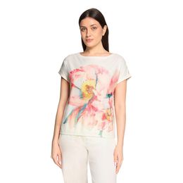 Kurzarmshirt Betty Barclay "Damen mit Gummizug", Damen, Gr. 36, patch cream, ros&eacute;, Jersey, Obermaterial: 100% Polyester. Futter: 50% Baumwolle, 50% Modal, loose fit normal, U-Boot-Ausschnitt, Shirts