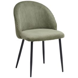 Livetastic Stuhl, Gr&uuml;n, Schwarz, Metall, Textil, Rundrohr, 52x82x58 cm, Esszimmer, St&uuml;hle, Esszimmerst&uuml;hle, Vierfu&szlig;st&uuml;hle