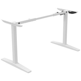 CARRYHOME Tischgestell, Wei&szlig;, Metall, Kunststoff, eckig, 70x75-120x120-160 cm, Arbeitszimmer, Schreibtische, B&uuml;rotischgestell
