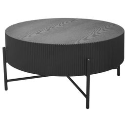 CARRYHOME Couchtisch, Schwarz, Metall, Holzwerkstoff, rund, Rundrohr, 80x40x80 cm, Wohnzimmer, Wohnzimmertische, Couchtische, Couchtische Metall