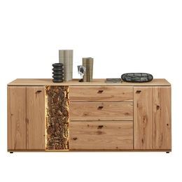 Cantus Sideboard Calmera, Esche, Eiche Artisan, Holz, Holzwerkstoff, Esche, Kork, massiv, 5 F&auml;cher, 2 Schublade(n) Schubladen, warmwei&szlig;, 175x83x50 cm, Typenauswahl, Beim&ouml;bel erh&auml;ltlich, Beleuchtung, Holzm&ouml;bel, Kleinm&ouml;bel Holz, Holzkommoden, Sideboards Holz