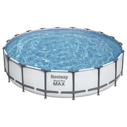 Bestway Poolset, Blau, Grau, Wei&szlig;, Metall, Kunststoff, Uni, 122 cm, Freizeit, Pools und Wasserspa&szlig;, Pools, Aufstellpools