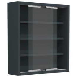 Mid.you H&auml;ngevitrine, Anthrazit, Holzwerkstoff, 3 F&auml;cher, 37x40x10 cm, h&auml;ngend, Wohnzimmer, Wohnw&auml;nde, Vitrinenschr&auml;nke