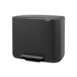 Brabantia Abfalleimer BO Treteimer, Schwarz, Kunststoff, 11 + 23 L, 54x44x36.5 cm, K&uuml;chen, K&uuml;chenausstattung, M&uuml;lleimer