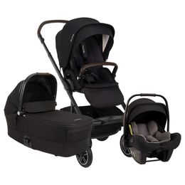 nuna Kinderwagenset Mixx Next, Schwarz, Kunststoff, 3-teilig, 60x110x82 cm, UV 50+, ECE R 129 i-Size, Feststellbremse, Fu&szlig;st&uuml;tze abklappbar, Federung, kugelgelagerte R&auml;der, 5-Punkte-Gurt, f&uuml;r Babyschale geeignet, Transportsicherung, Sitz umsetzbar, abnehmbarer Schutzb&uuml;gel, Teleskopgriff, verstellbare Adapter,abnehmbarer und waschbarer Bezug, ergonomischer Trageb&uuml;gel, feststellbare Schaukelfunktion
