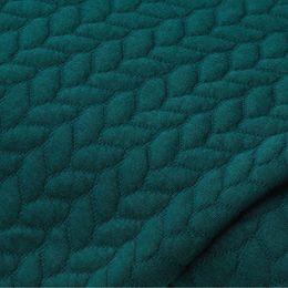 buttinette Jacquard-Jersey "Zopf" in 3D-Optik, petrol