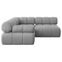 ECKSOFA modulares Sofa Mende-L1 - 190x190x70 cm Hellgrau Velours