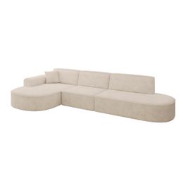 ECKSOFA Ottomane Links MARI-L2 - 328x171x79 cm Beige Velours