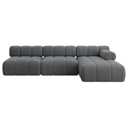 ECKSOFA modulares Sofa Razon-L2 - 285x160x70 cm Dunkelgrau Cord