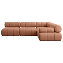 ECKSOFA modulares Sofa Mende-L2 - 285x190x70 cm Apricot Velours