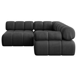 ECKSOFA modulares Sofa Mende-L1 - 190x190x70 cm Schwarz Velours