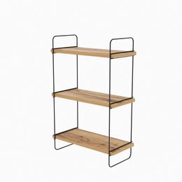 H&Auml;NGEREGAL Holzdekor Kiefer und Schwarz H66 cm &ndash; PULALIS