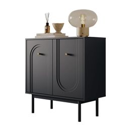 KOMMODE LIBERTY 2D auf Holzbeinen schwarz