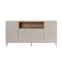 SIDEBOARD mit 4 T&uuml;ren und 1 Nische, Kaschmir und Holzdekor 40/80/160 cm