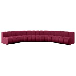 WOHNLANDSCHAFT modulares Sofa Montra-U1 - 490x174x70 cm Bordeauxrot