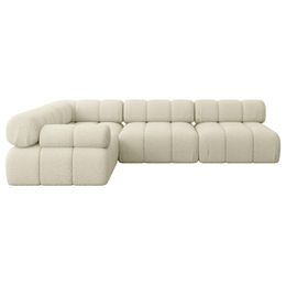 ECKSOFA modulares Sofa Mende-L2 - 285x190x70 cm Beige Boucl&eacute;