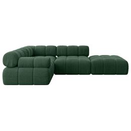 ECKSOFA modulares Sofa Felto-L1 - 285x190x70 cm Gr&uuml;n Cord