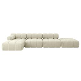 ECKSOFA modulares Sofa Lizur-L2 - 380x160x70 cm Beige Velours