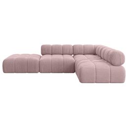 ECKSOFA modulares Sofa Favio-L1 - 285x190x70 cm Rosa Cord