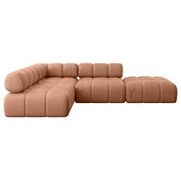 ECKSOFA modulares Sofa Favio-L1 - 285x190x70 cm Apricot Velours