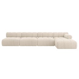 ECKSOFA modulares Sofa Razon-L3 - 380x160x70 cm Beige Cord