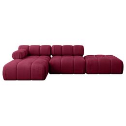 ECKSOFA modulares Sofa Lizur-L1 - 285x160x70 cm Bordeauxrot Velours