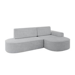 ECKSOFA mit Schlaffunktion und Bettkasten Ottomane Rechts MARI-L1-S - 283x167x85 cm Grau Cord