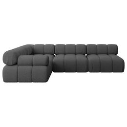 ECKSOFA modulares Sofa Mende-L2 - 285x190x70 cm Grau Boucl&eacute;
