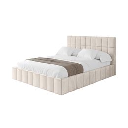 POLSTERBETT mit Bettkasten und Lattenrost, Boxbett ohne Matratze - AMEA 140x200 Beige