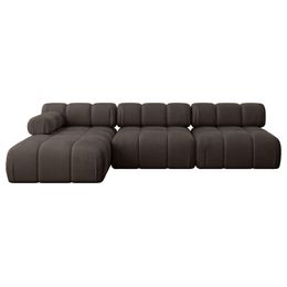 ECKSOFA modulares Sofa Razon-L2 - 285x160x70 cm Braun Velours