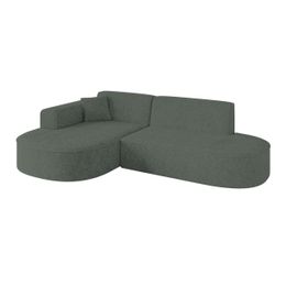 ECKSOFA Ottomane Links MARI-L1 - 243x171x79 cm Gr&uuml;n Tissu
