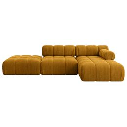 ECKSOFA modulares Sofa Lizur-L1 - 285x160x70 cm Senfgelb Cord