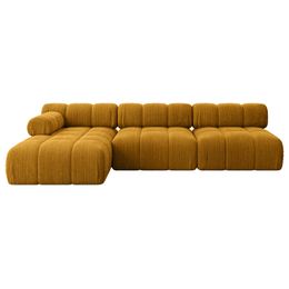 ECKSOFA modulares Sofa Razon-L2 - 285x160x70 cm Senfgelb Cord