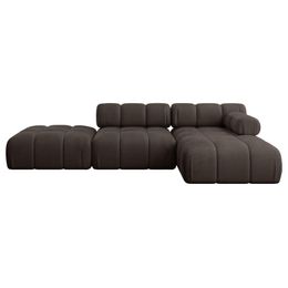 ECKSOFA modulares Sofa Lizur-L1 - 285x160x70 cm Braun Velours