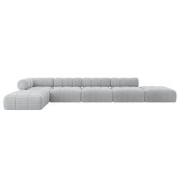 ECKSOFA modulares Sofa Kerru-L3 - 475x190x70 cm Grau Cord