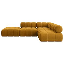 ECKSOFA modulares Sofa Favio-L1 - 285x190x70 cm Senfgelb Cord