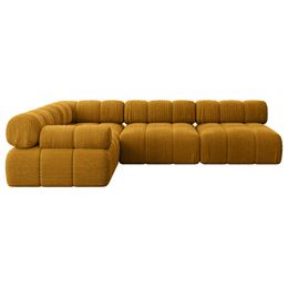 ECKSOFA modulares Sofa Mende-L2 - 285x190x70 cm Senfgelb Cord