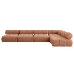 ECKSOFA modulares Sofa Samaro-L3 - 380x190x70 cm Apricot Velours