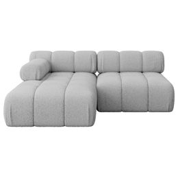 ECKSOFA modulares Sofa Razon-L1 - 190x160x70 cm Hellgrau Boucl&eacute;