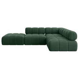 ECKSOFA modulares Sofa Favio-L1 - 285x190x70 cm Gr&uuml;n Cord