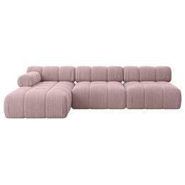 ECKSOFA modulares Sofa Razon-L2 - 285x160x70 cm Rosa Cord