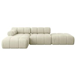 ECKSOFA modulares Sofa Lizur-L1 - 285x160x70 cm Beige Velours