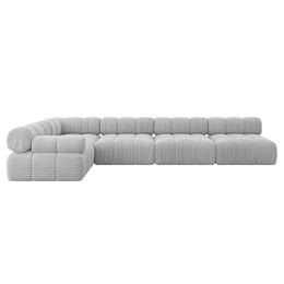 ECKSOFA modulares Sofa Mende-L3 - 380x190x70 cm Grau Cord