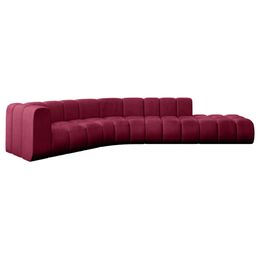 ECKSOFA modulares Sofa Tilmo-L1 - 399x194x70 cm Bordeauxrot