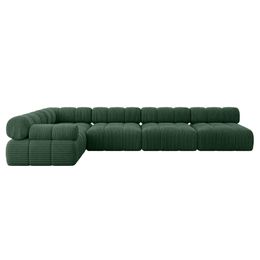 ECKSOFA modulares Sofa Mende-L3 - 380x190x70 cm Gr&uuml;n Cord